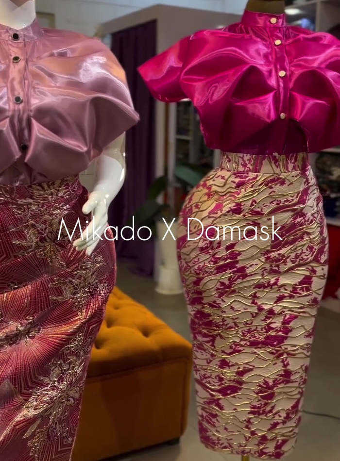 Classy Liquid Mikado X Damask Two Piece Set